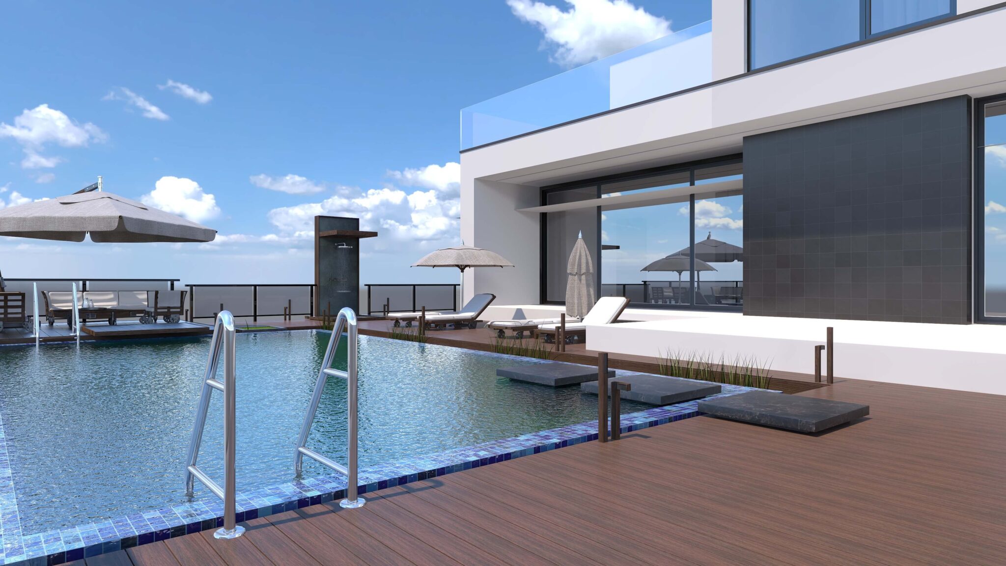 Swimming Pool Deck Plan - Oakio Plastic Wood Building Materials Company